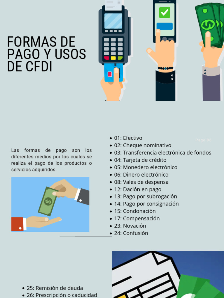 Formas de Pago y Usos de Cfdi | PDF | Pagos | Tarjeta de crédito