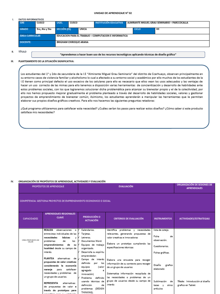 Unidad Didactica #01 Primero | PDF | Evaluación | Aprendizaje