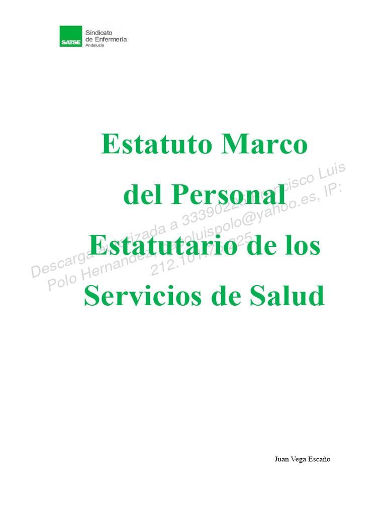 Estatuto Marco Del Personal Estatutario de Los Servicios de Salud | PDF ...