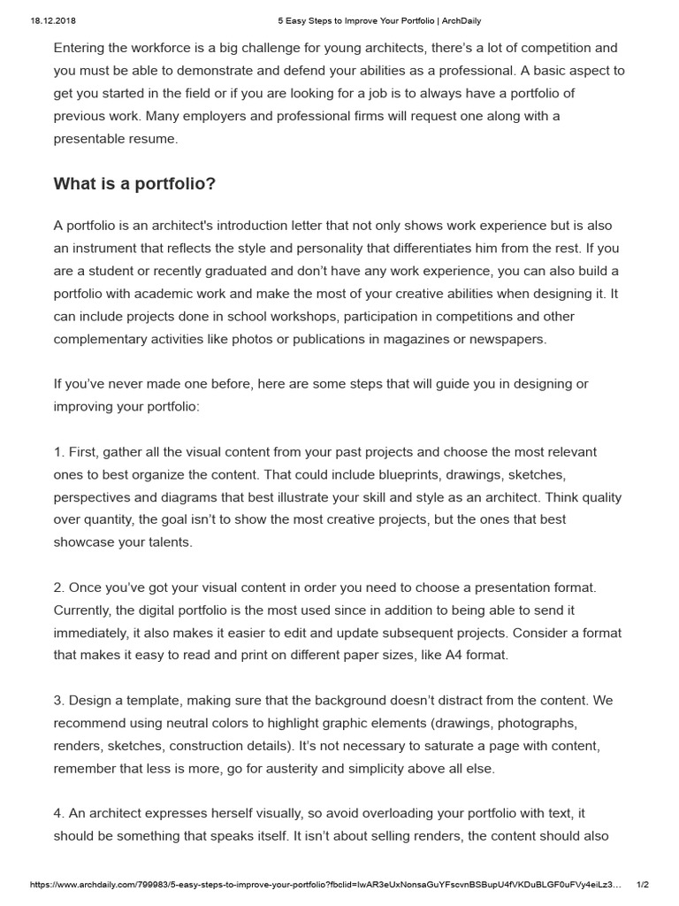 Portfolio Tips for Young Architects | PDF | Adobe Illustrator | Computing