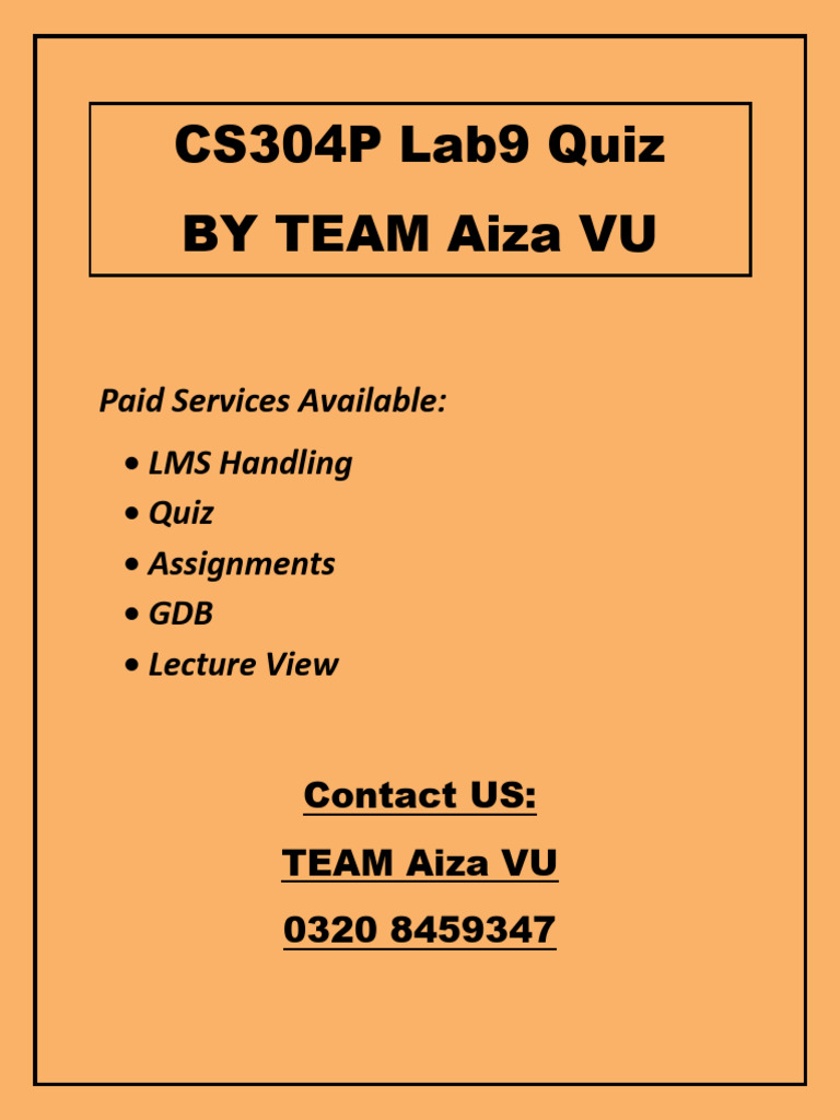 CS304P Lab9 Quiz Overview | PDF