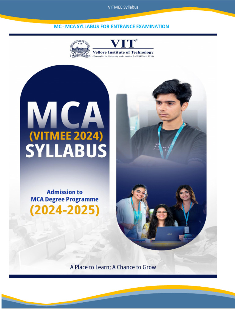 VITMEE MCA Entrance Exam Syllabus 2025 | PDF | Equations | Mathematical ...