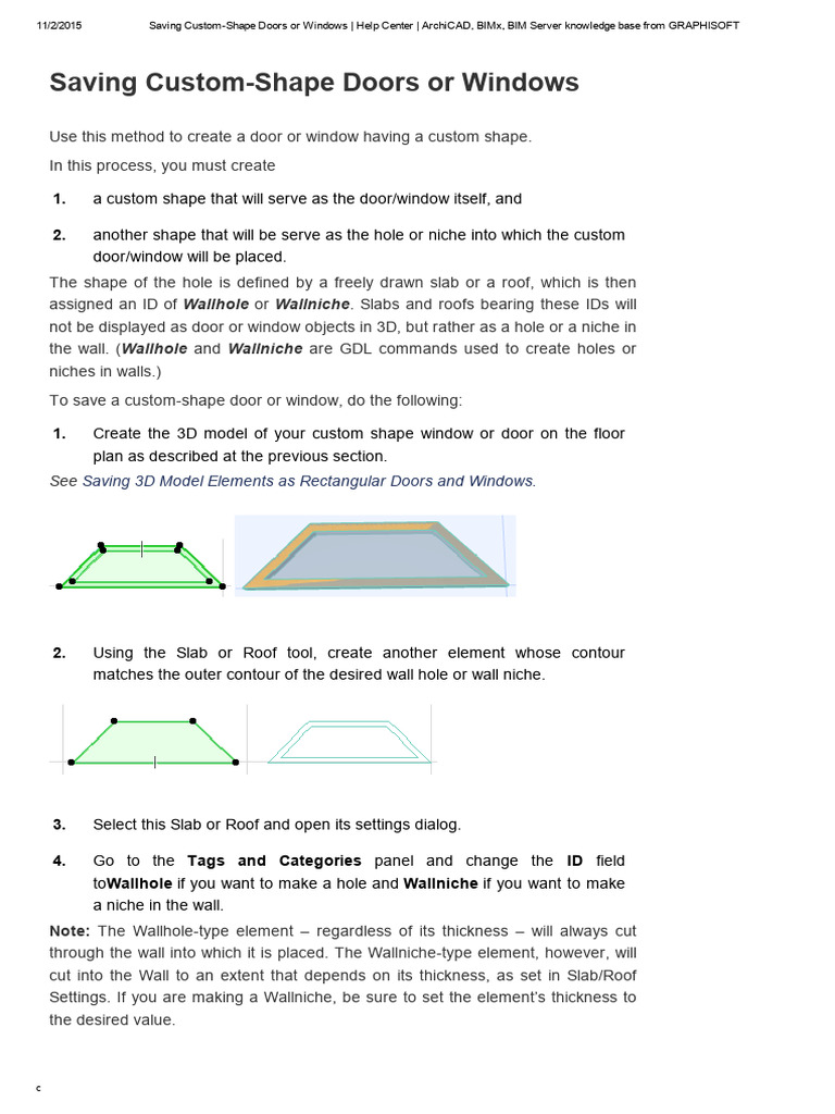 Saving Custom-Shape Doors or Windows - Help Center - ArchiCAD, BIMx ... Saving Custom-Shape Doors or Windows - Help Center - ArchiCAD, BIMx ...