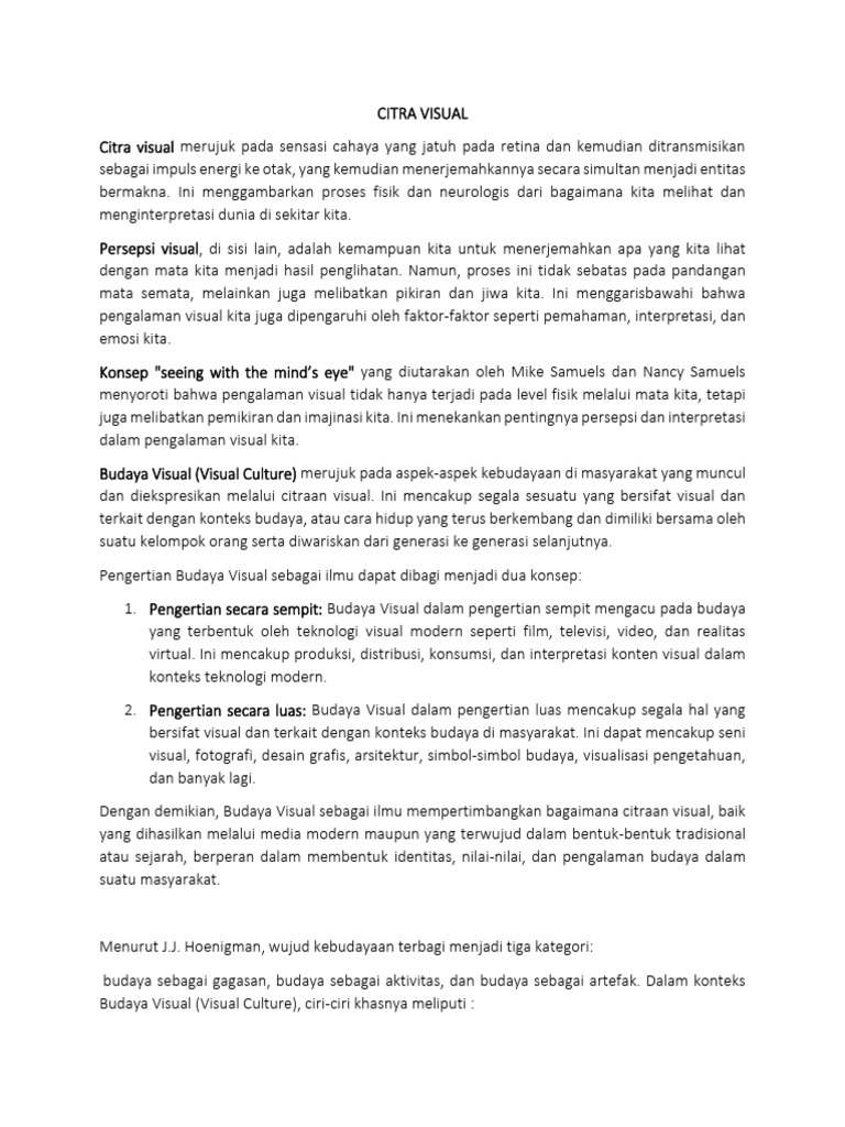 BUDAYA VISUAL RANGKUMAN 1-6 | PDF
