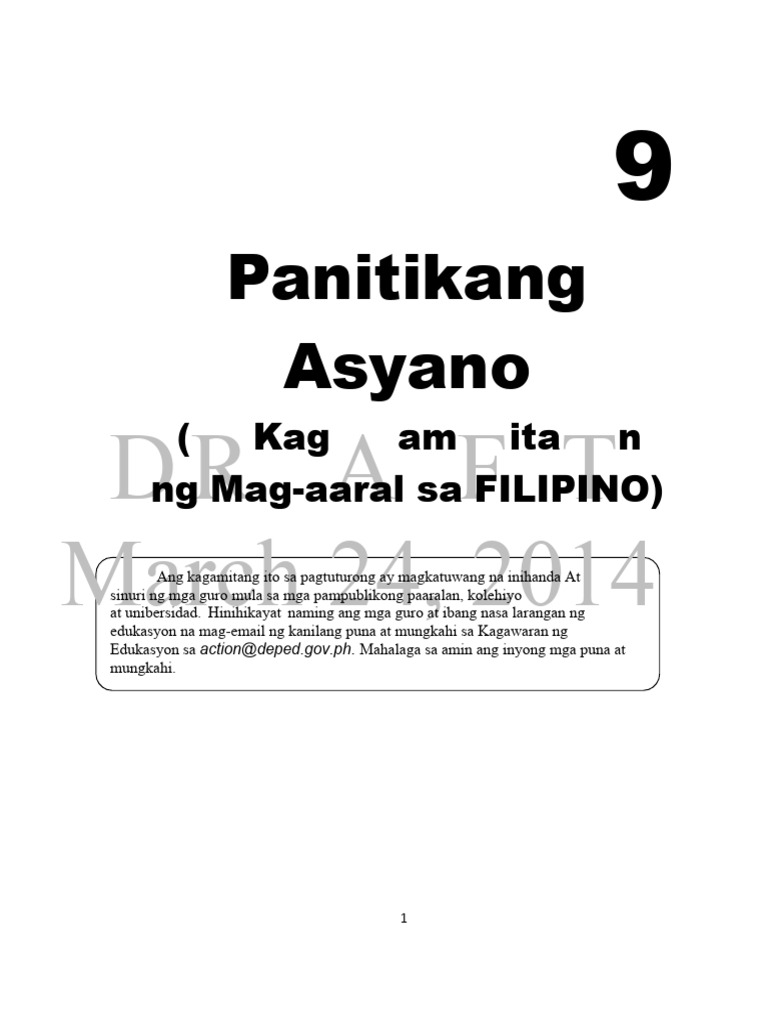 Filipino Learner s Module Grade 9 | PDF