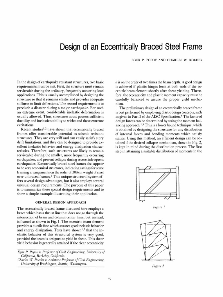 Design of An Eccentrically Braced Steel Frame: Egor P. Popov and ...