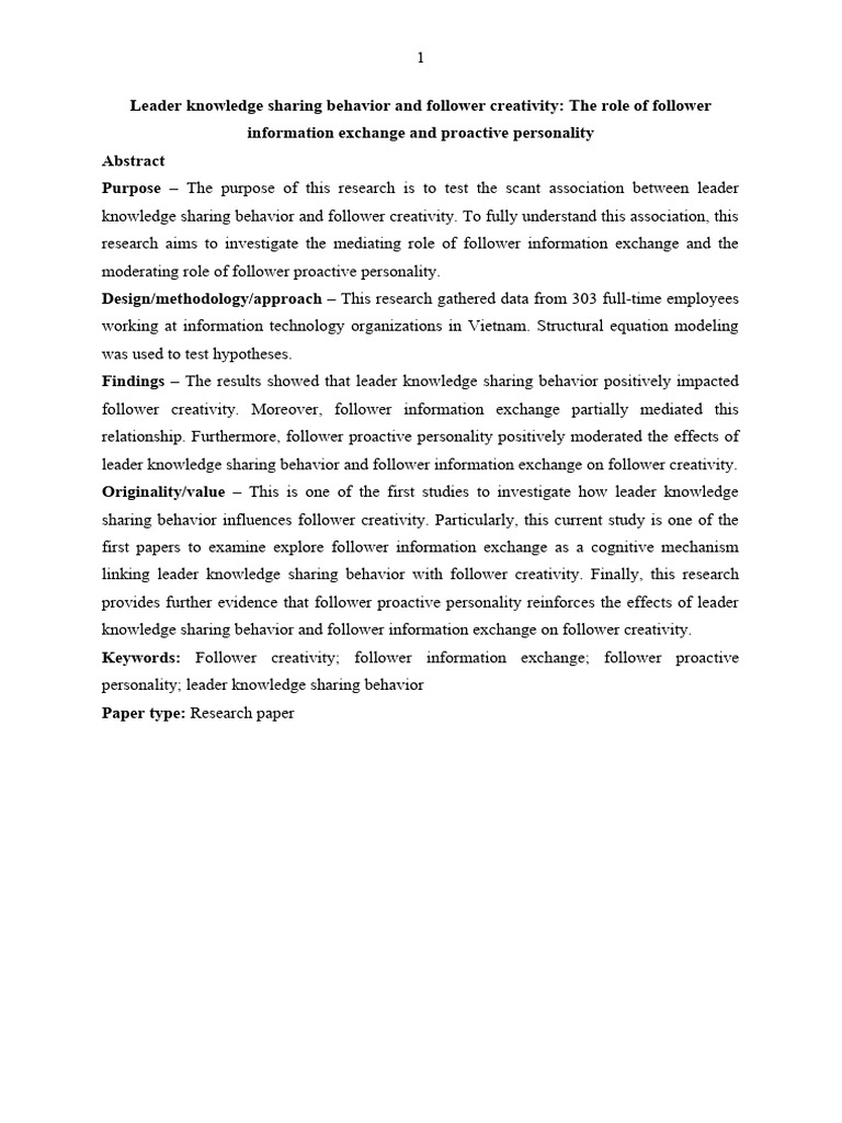 Supervisor Knowledge Sharing Behavior PP2 - VERSION 38 | PDF ...