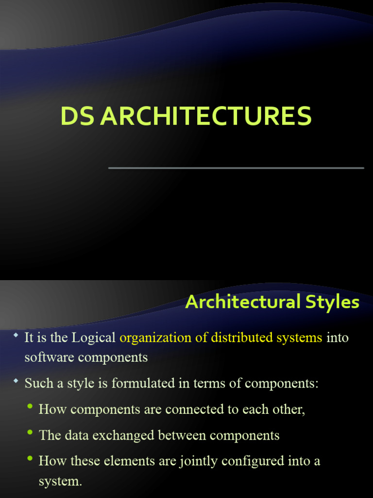 2. DS Architectures | PDF | Client–Server Model | Distributed Computing