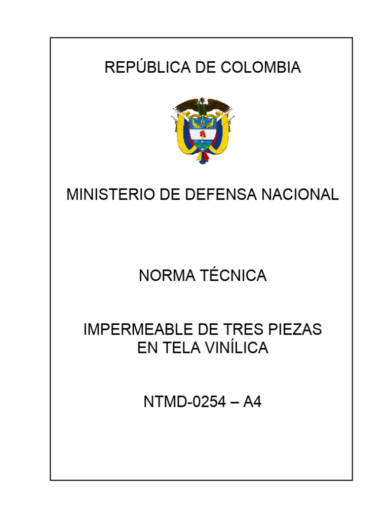 Norma Técnica NTMD-0254-A4: Impermeable | PDF | Cloruro de polivinilo ...