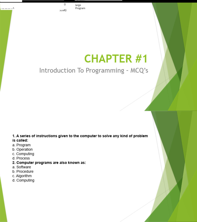 Programming MCQs: Introduction | PDF