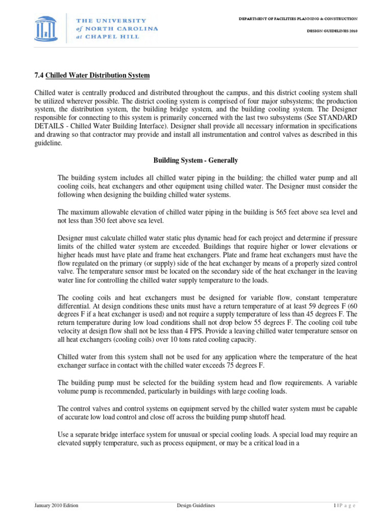 Chilled Water System Design Guidelines | PDF | Technology & Engineering