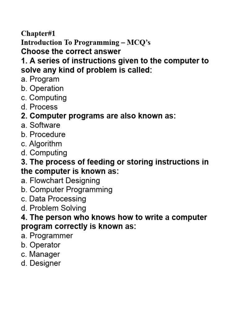 Chapter 1to5 Class10 | PDF | Computer Program | Programming