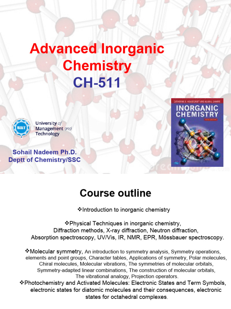 Adv. Inorg. Chem Lecture 1N | PDF | Universe | Quantum Mechanics