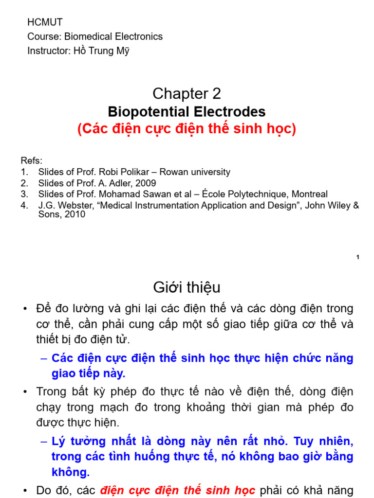 BME - 232 - Ch02 - Biopotential Electrodes | PDF