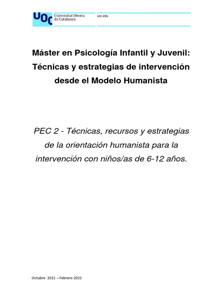 PEC2 | PDF | Sicología | Evaluación