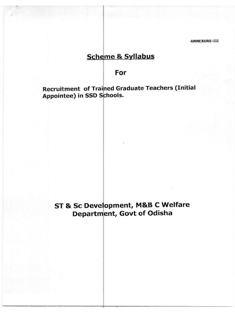 SSD TGT SYLLABUS 2024 | PDF
