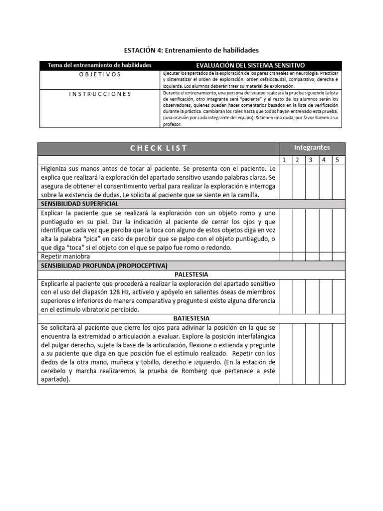 Evaluación de Palestesia y Batiestesia | PDF