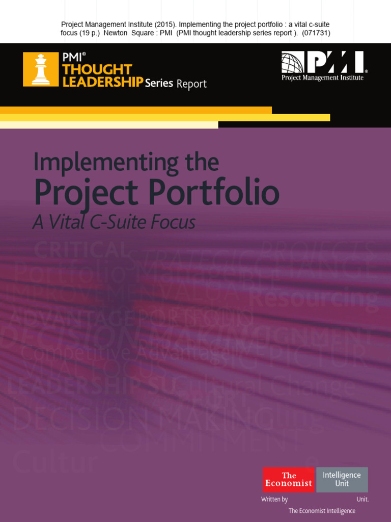 Implementing The: Project Portfolio | PDF | Investment Management | Project Management