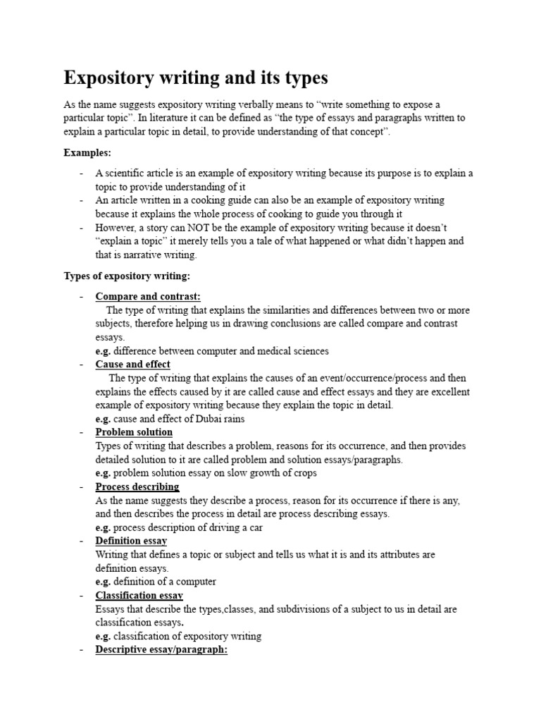 Expository Writing and Its Types | Download Free PDF | Essays | Cognition