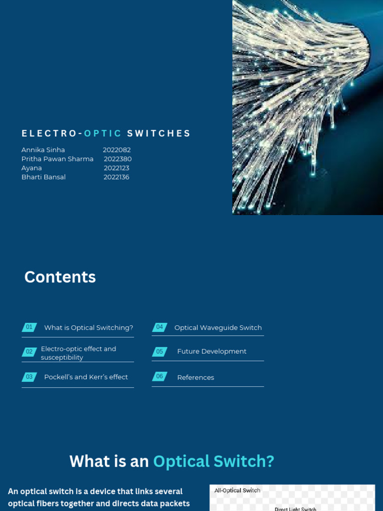 Electro-Optic Switches | PDF | Optics | Optical Fiber