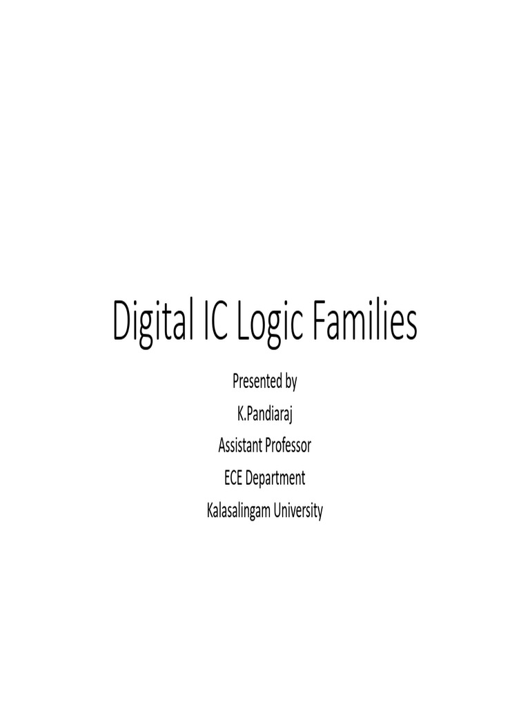 Digital Ic Logic Families1 | PDF | Logic Gate | Mosfet