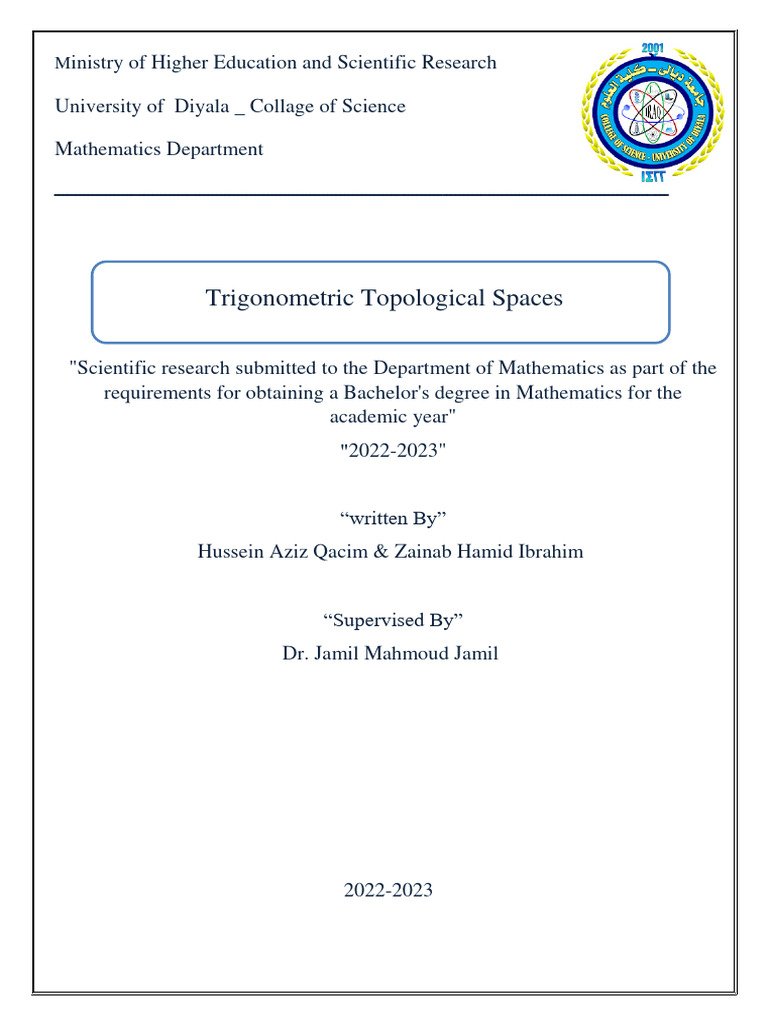 Math Thesis: Trigonometric Topology | PDF | Function (Mathematics) | Continuous Function