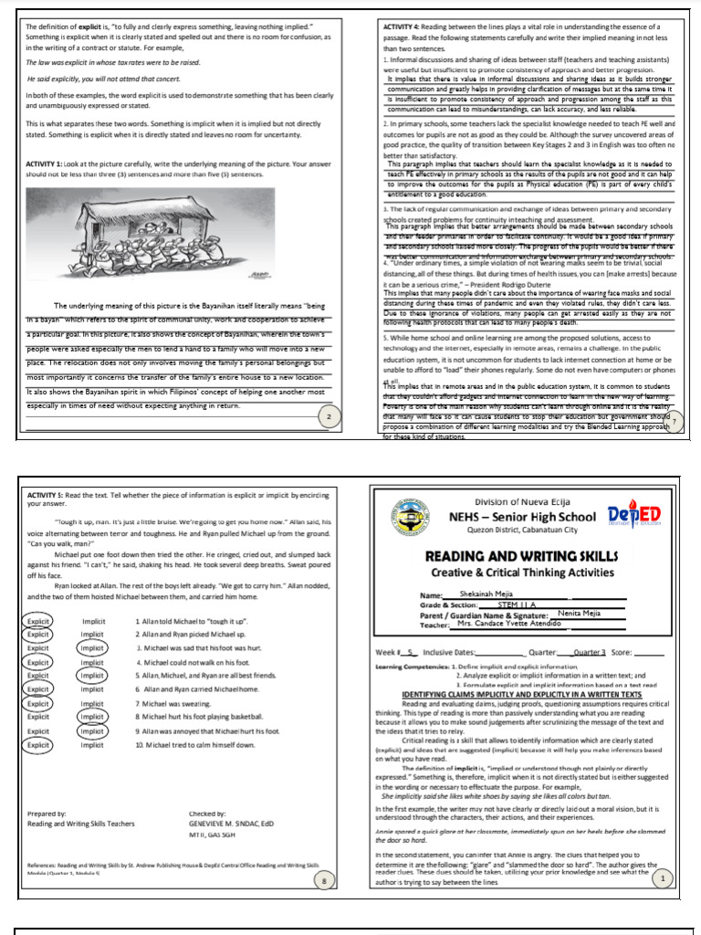 Las Reading Q3 Week 5 | PDF | Communication