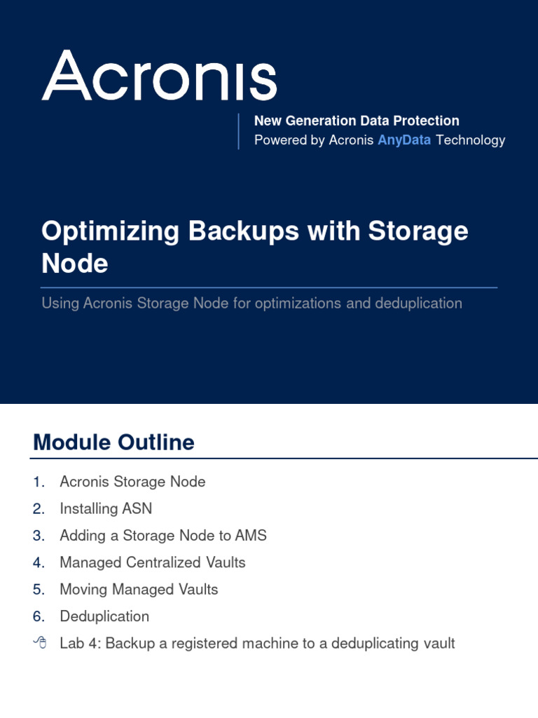 Optimize Backups with Acronis Storage Node | PDF | Backup | Computer Architecture