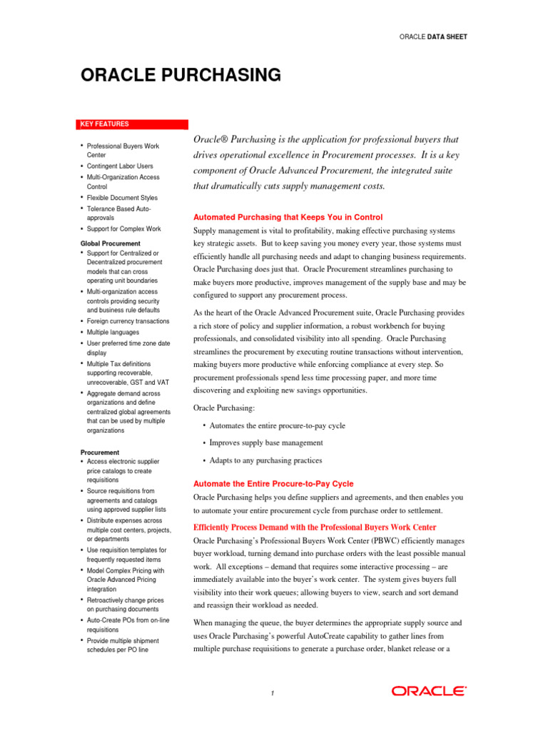 Oracle Procurement | PDF | Procurement | Accounts Payable