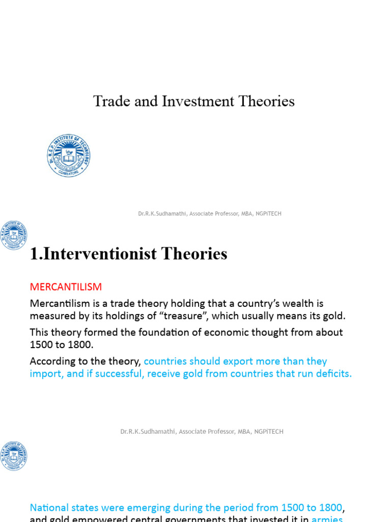 4 Trade and Investment Theories | Download Free PDF | Balance Of Trade ...