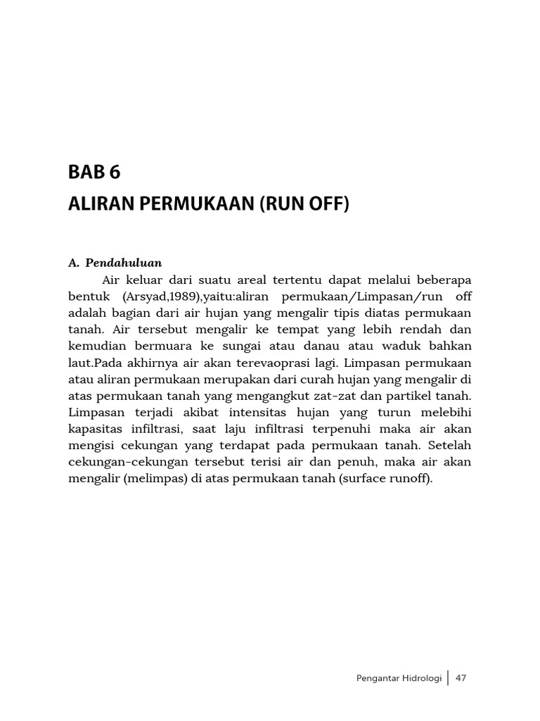 Definisi dan Proses Aliran Permukaan | PDF