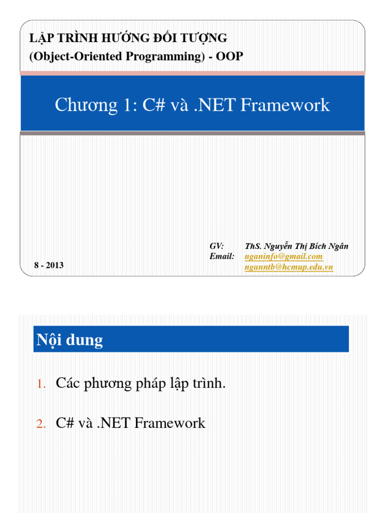 Ch1 - C# Va NET Framework | PDF