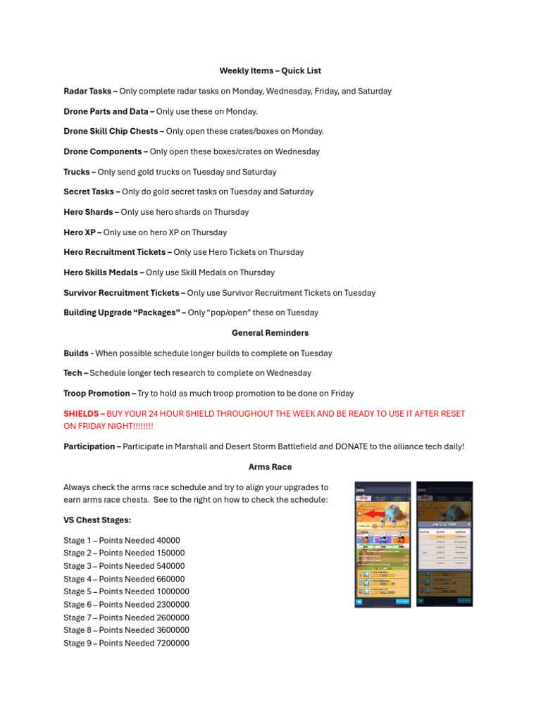Weekly Quick List | PDF