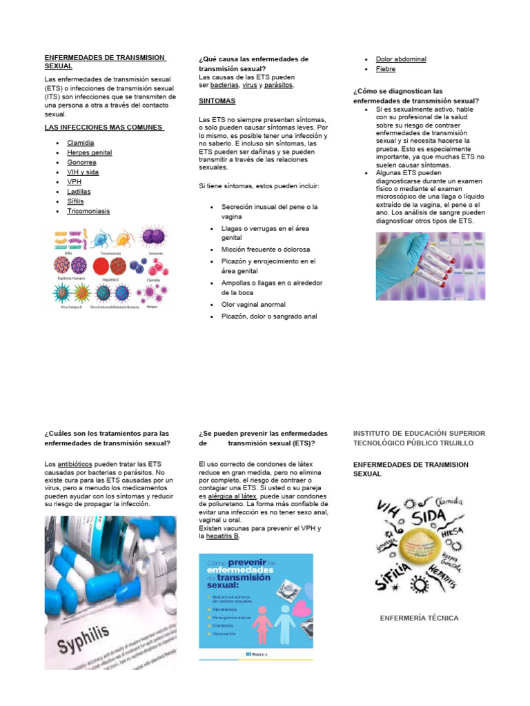 TRIPTICO DE ETS | PDF | Infección transmitida sexualmente | Salud sexual