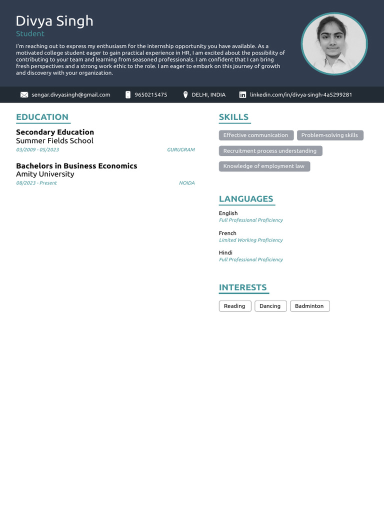 Divya's Resume | PDF