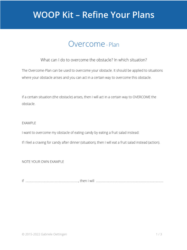 6 WOOP Refine Your Plans (EN) | PDF | Foods | Cuisine