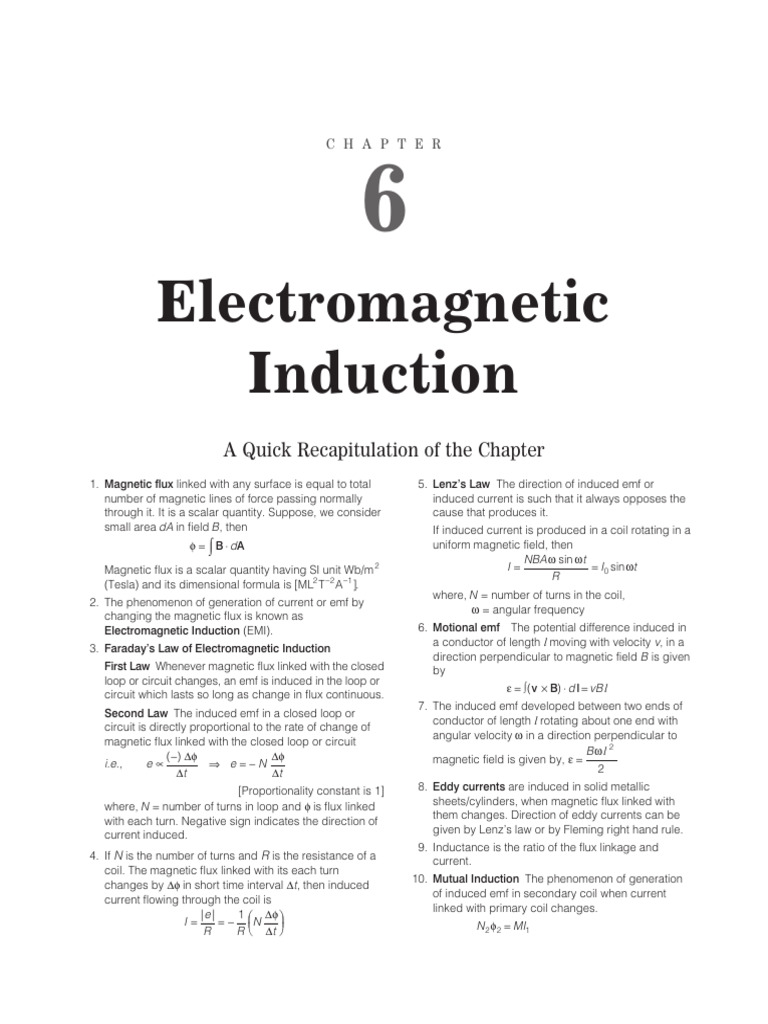 Electromagnetic Induction Guide | PDF | Electromagnetic Induction | Inductance