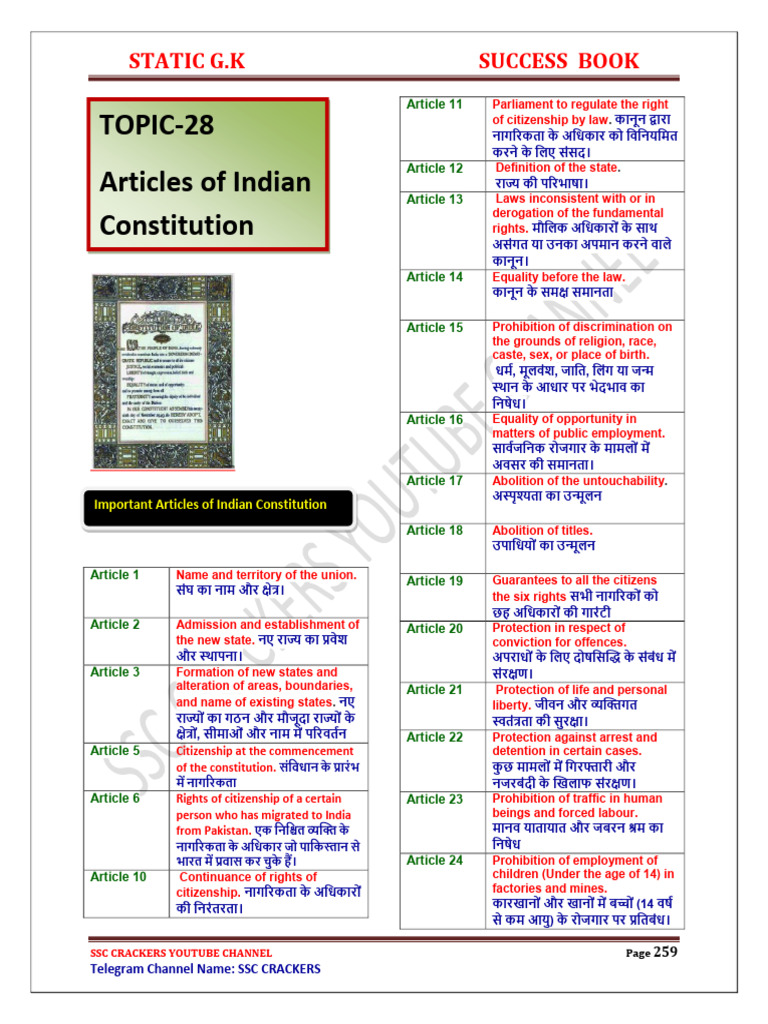 Article of Indian Constitution | PDF