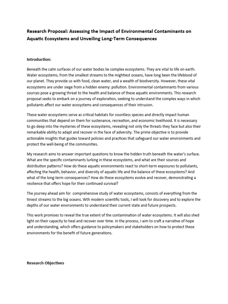 Research Proposal | PDF | Pollution | Natural Environment