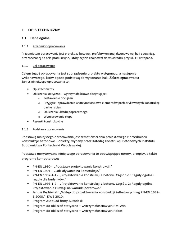 Opis Techniczny | PDF