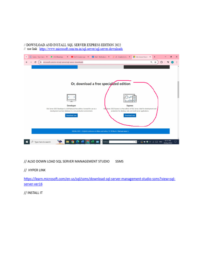 SQL CONNECTION AND INSERT ROWs IN TABLE | PDF