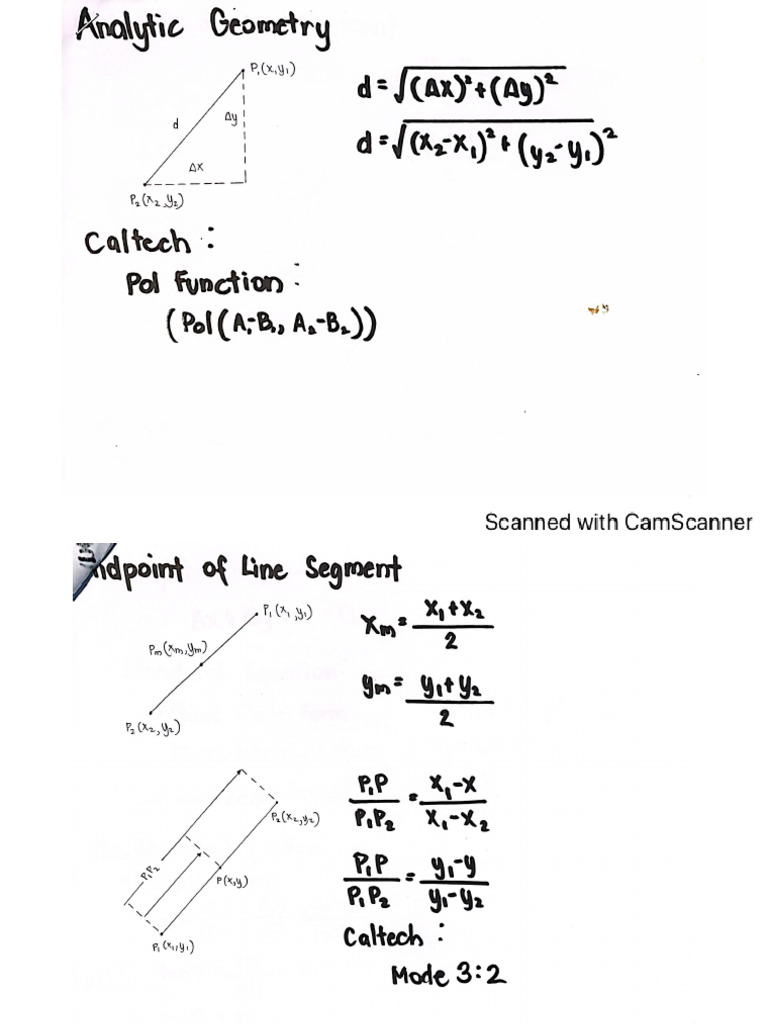 Formulas Analytic Geometry 12 Pdf