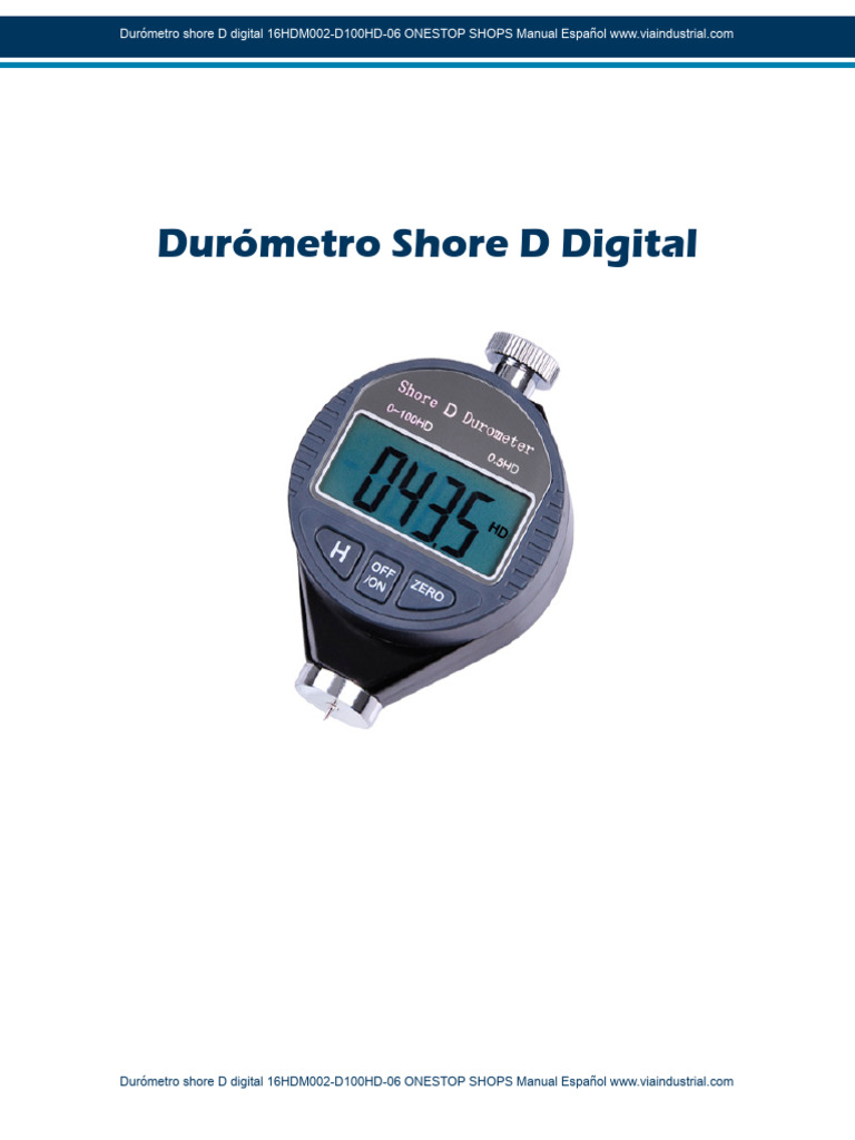 Durómetro Shore D Digital 16HDM002-D100HD | PDF | Dureza