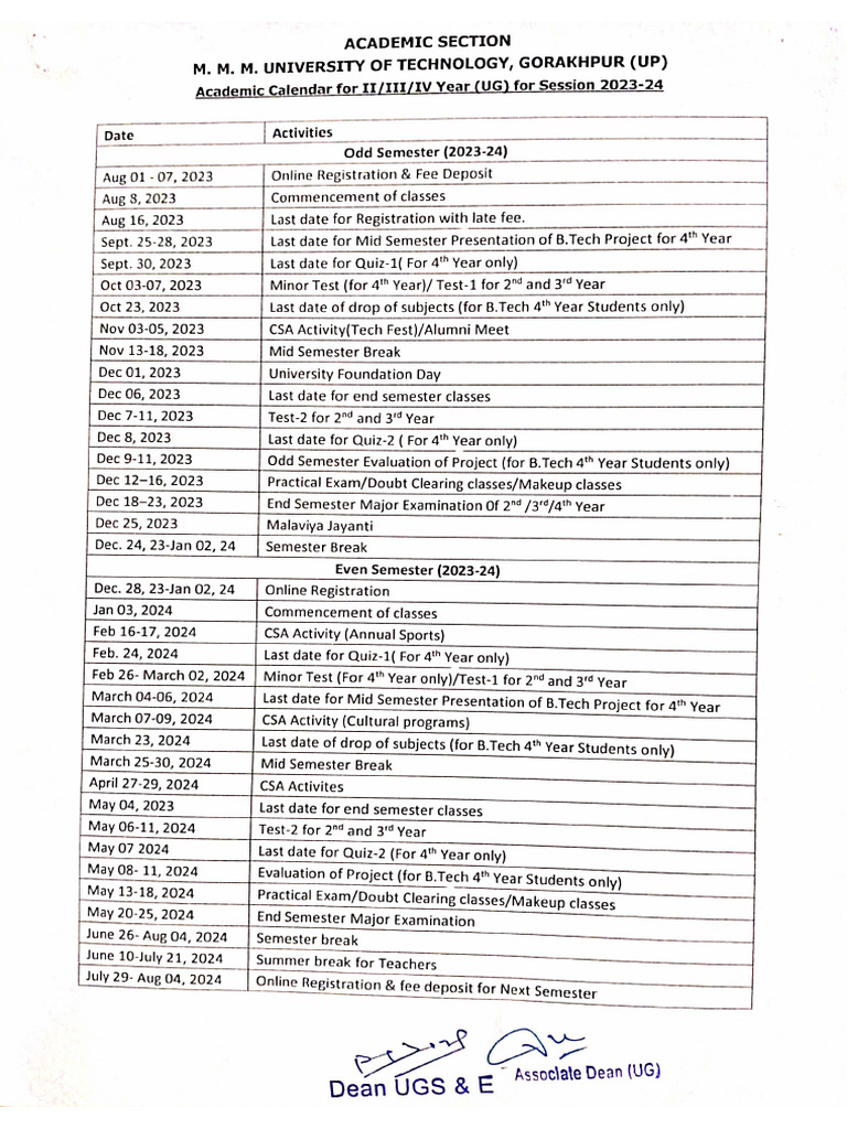 ACADEMIC CALENDAR | PDF
