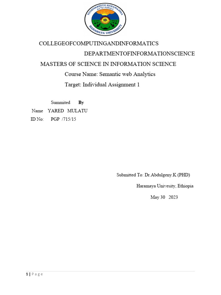 Semantic Web Analytics Assignment Download Free Pdf Resource Description Framework Data Model 2308