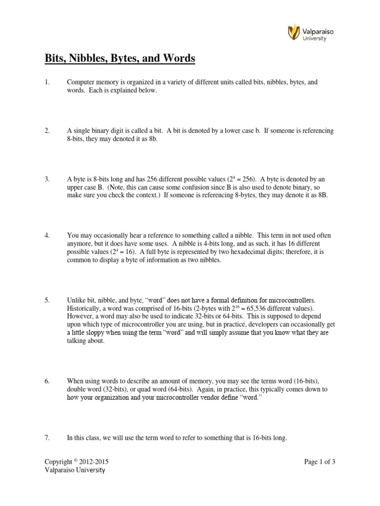 What Are Bits Nibbles | PDF | Bit | Byte