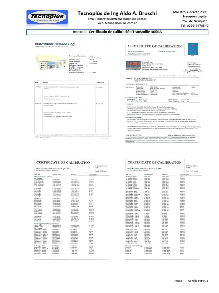 Certificación Transmille 3050A | PDF