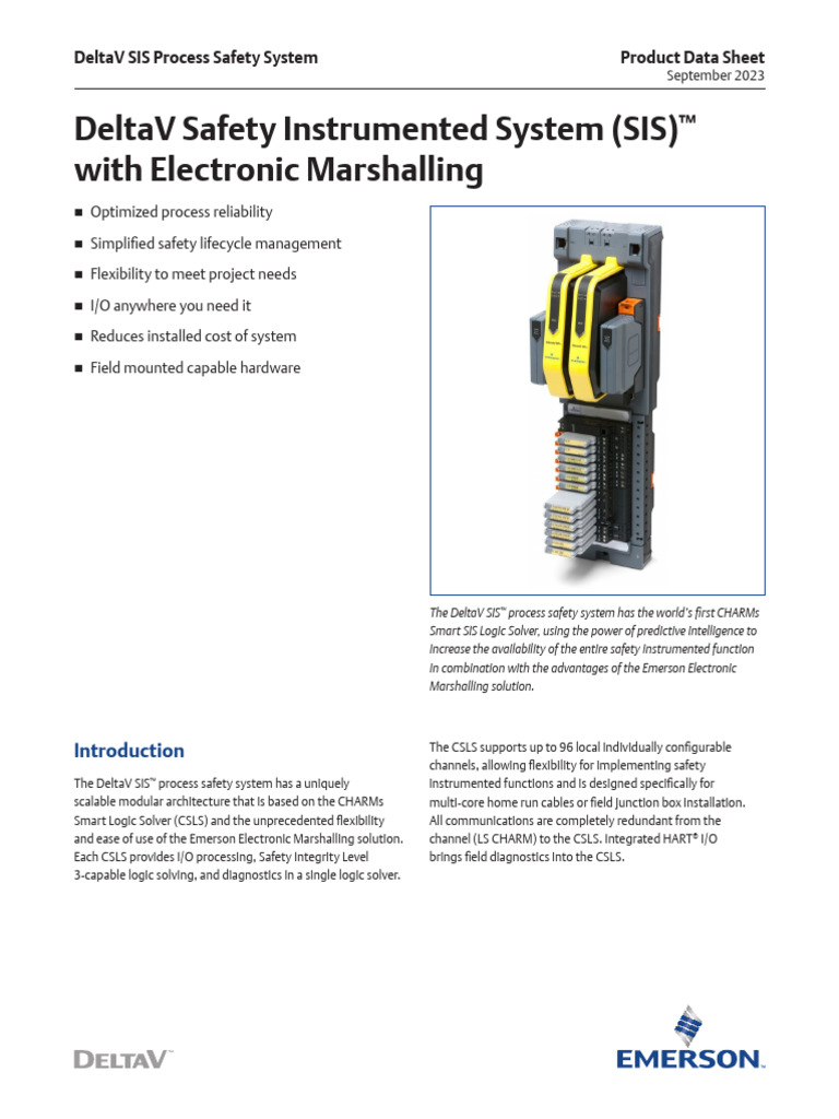 Product Data Sheet Deltav Sis Electronic Marshalling Deltav Sis en 57292 | PDF | Input/Output ...