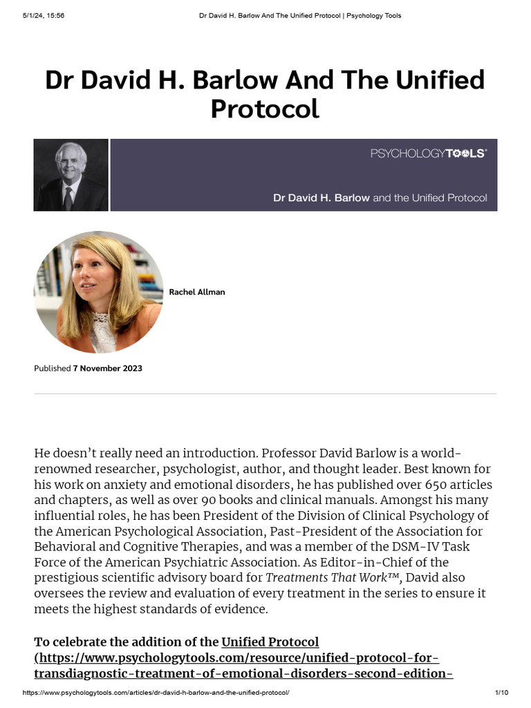 2023 - Entrevista A David Barlow | PDF | Mental Disorder | Cognitive ...