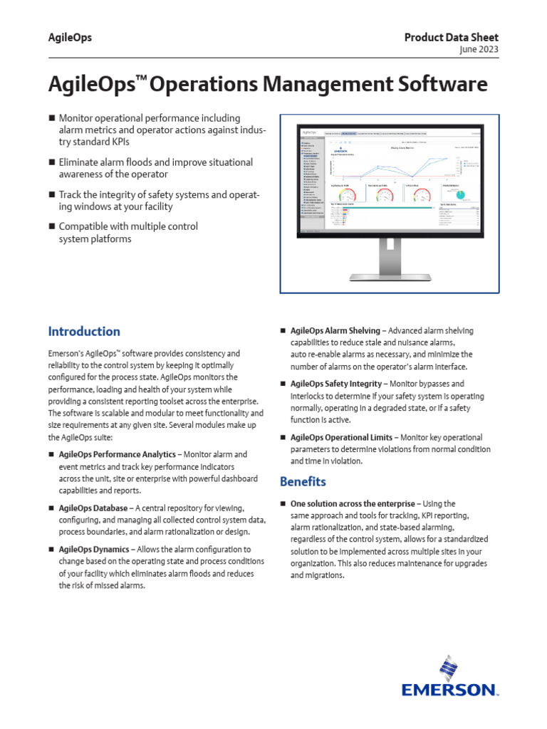 Product Data Sheet Agileops Alarm Management Software Emerson en 4914072 | Download Free PDF ...